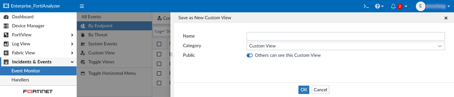 Creating custom views | FortiAnalyzer 7.6.2 | Fortinet Document Library